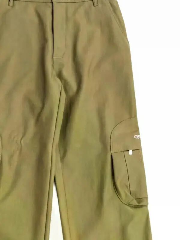 Off-White Cotton Cargo Pants - Brown