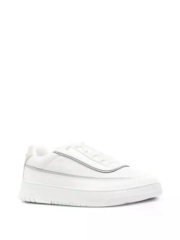 BLAUER. Logo-detail Leather Sneakers