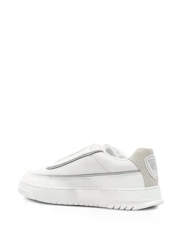 BLAUER. Logo-detail Leather Sneakers