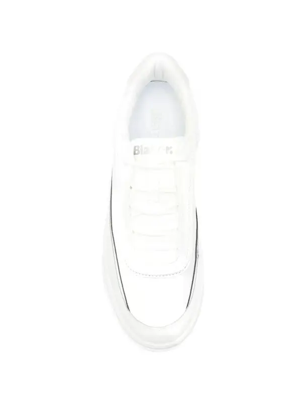 BLAUER. Logo-detail Leather Sneakers