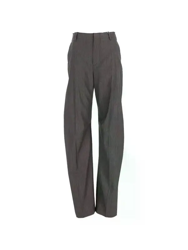 MAISON MARGIELA High-waisted Wide-leg Tailored Trousers With Raw Edge Hem