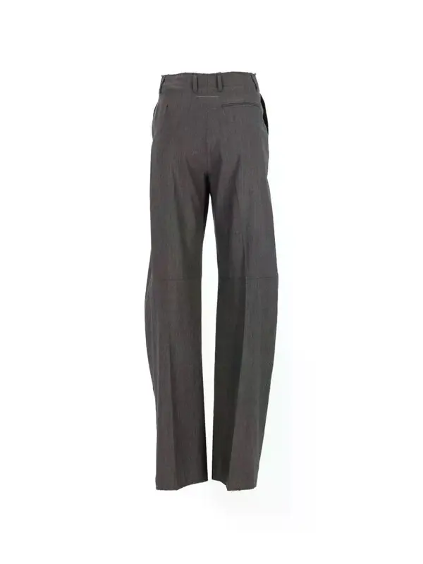 MAISON MARGIELA High-waisted Wide-leg Tailored Trousers With Raw Edge Hem