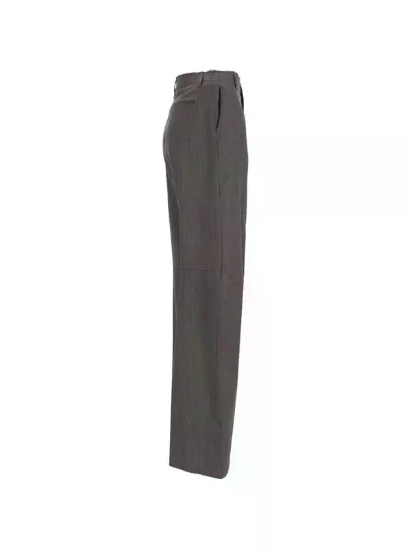 MAISON MARGIELA High-waisted Wide-leg Tailored Trousers With Raw Edge Hem