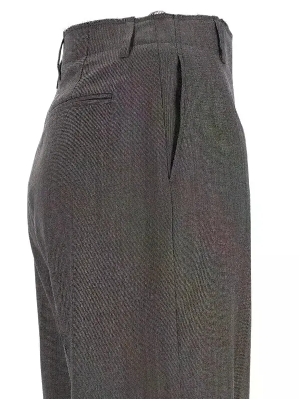 MAISON MARGIELA High-waisted Wide-leg Tailored Trousers With Raw Edge Hem