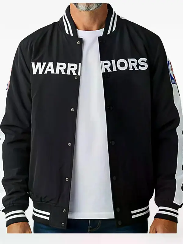 Mitchell & Ness Nba Golden State Warriors Band-collar Jacket