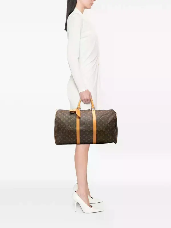 LOUIS VUITTON Monogram Keepall 50 Travel Bag - Brown