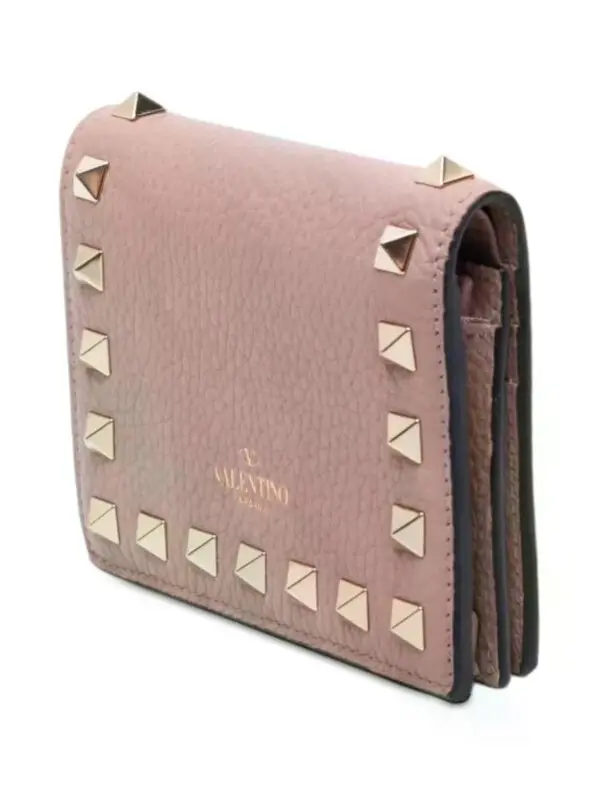 Valentino Garavani 2018-2026 Leather Rockstud Compact Wallet Small Wallets