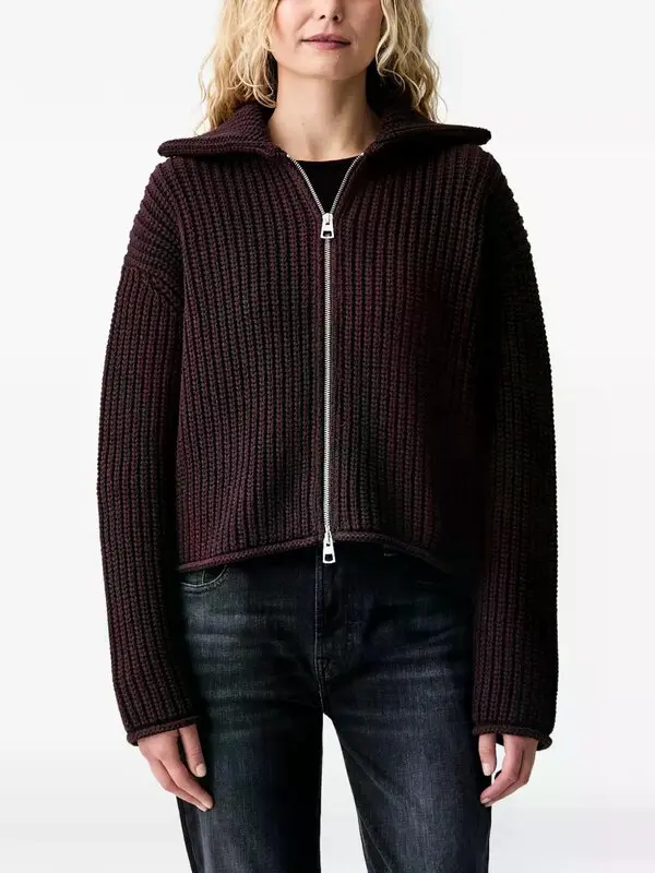 Marc O'polo Zip-up Ribbed Cardigan