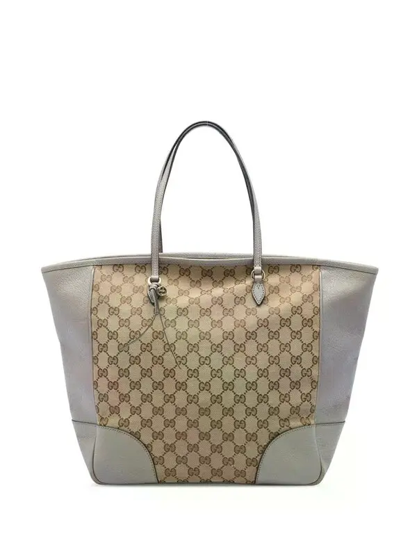 Gucci Gg Canvas And Leather Bree Tote Bag - Neutrals