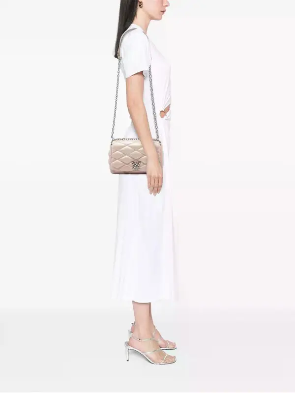 LOUIS VUITTON 2015 Lambskin Malletage Go-14 Pm Crossbody Bag