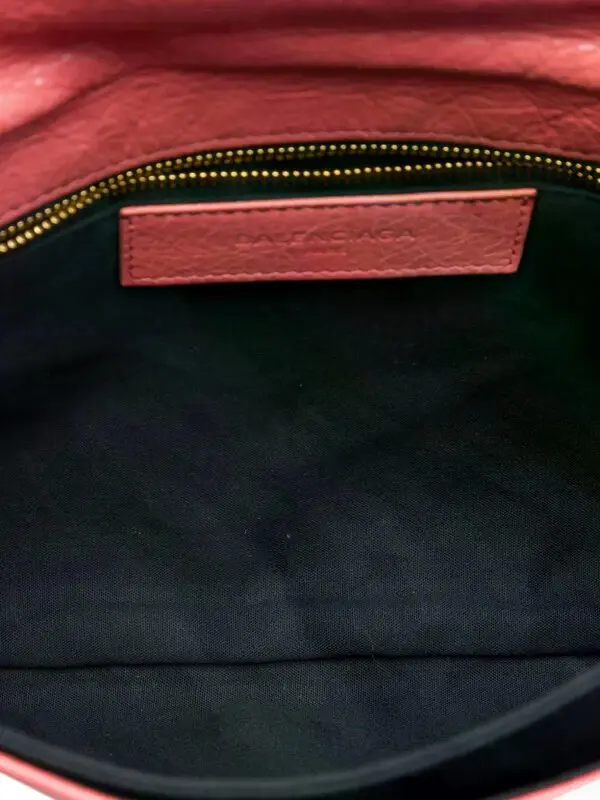 Balenciaga Lambskin Leather Motocross Giant 12 Envelope Clutch With Strap Crossbody Bag - Pink
