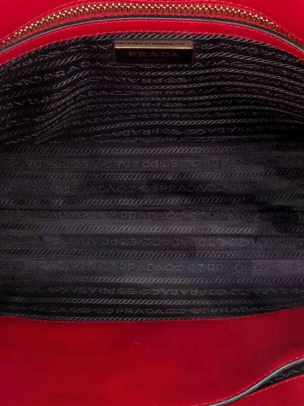 Prada Soft Calf Trimmed Saffiano Convertible Tote Satchel