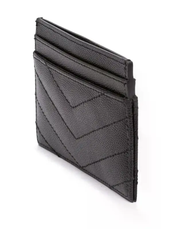 Saint Laurent 2023 Chevron Grain De Poudre Cassandre Card Holder