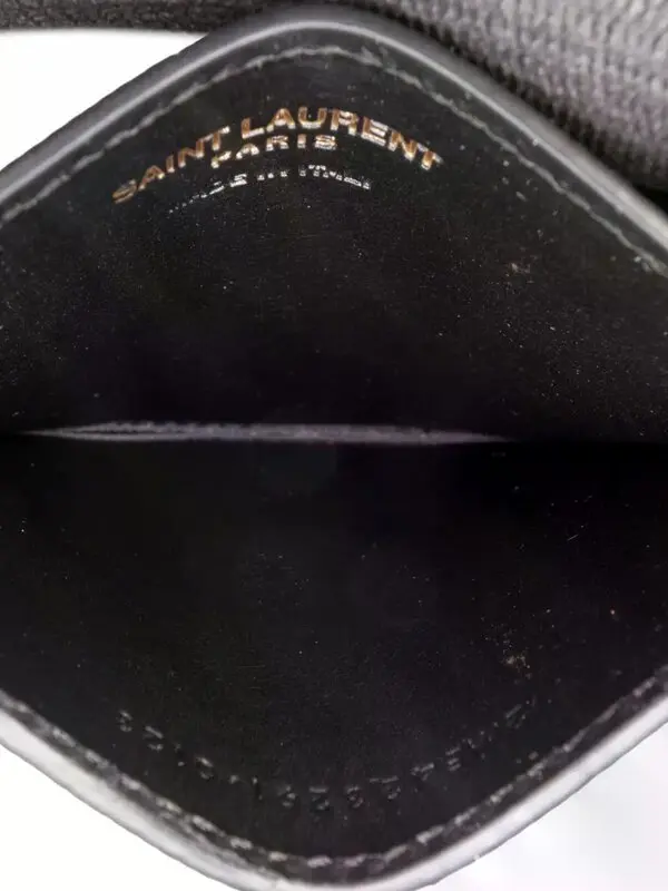 Saint Laurent 2023 Chevron Grain De Poudre Cassandre Card Holder