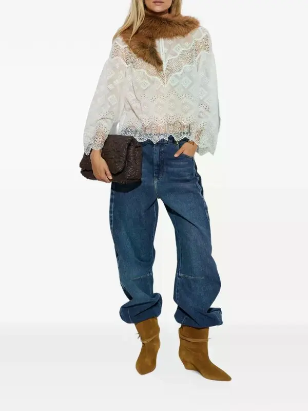Munthe Valiance Embroidered Lace-trim Blouse