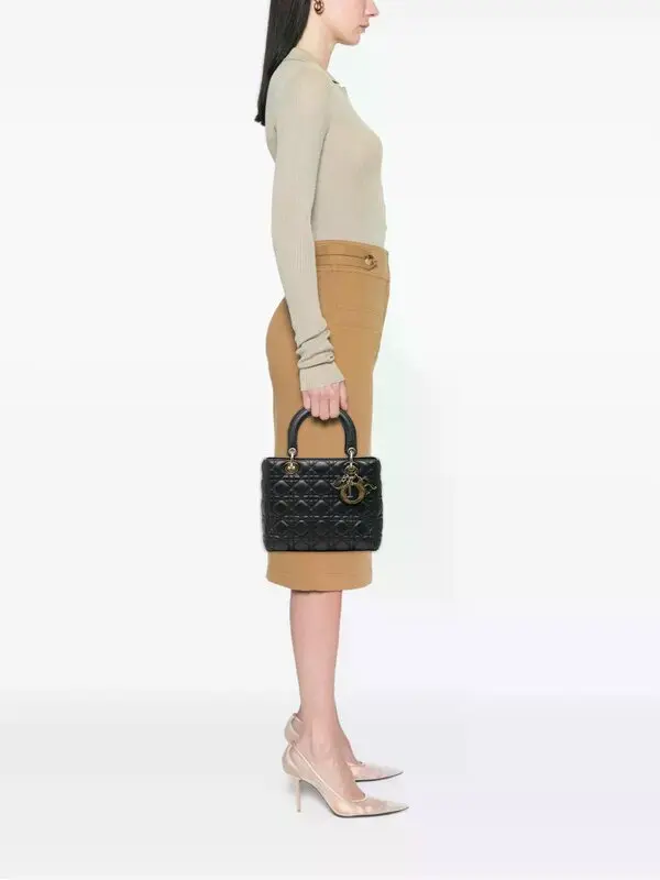 Dior 2017 Medium Lambskin Cannage Lady Satchel