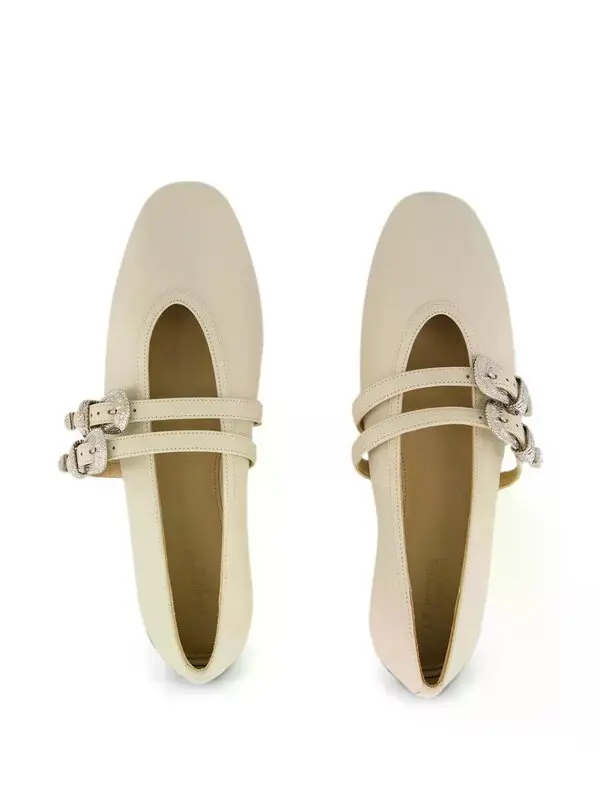 Le Monde Beryl Claudia Buckled Leather Ballet Flats