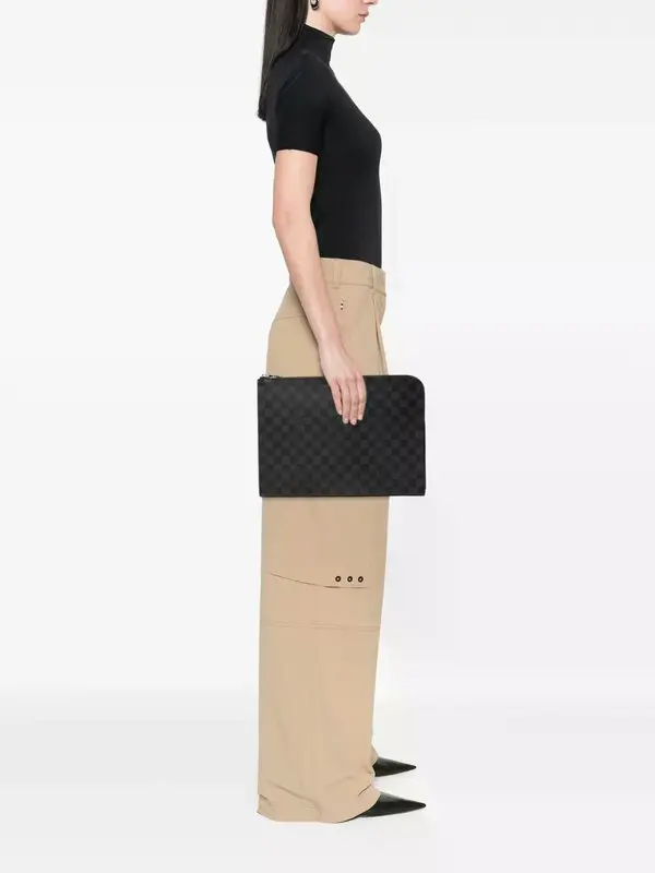 LOUIS VUITTON Damier Graphite Pochette Jour Gm Clutch Bag