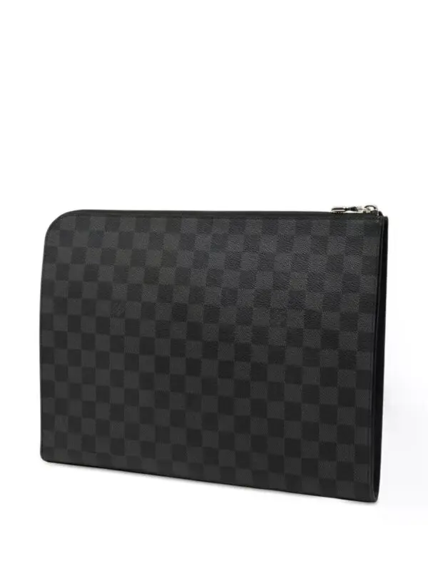 LOUIS VUITTON Damier Graphite Pochette Jour Gm Clutch Bag
