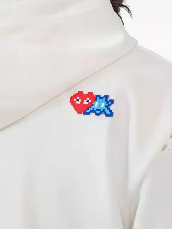 Comme Des Garçons Double Pixel Logo-patch Zip-up Hoodie