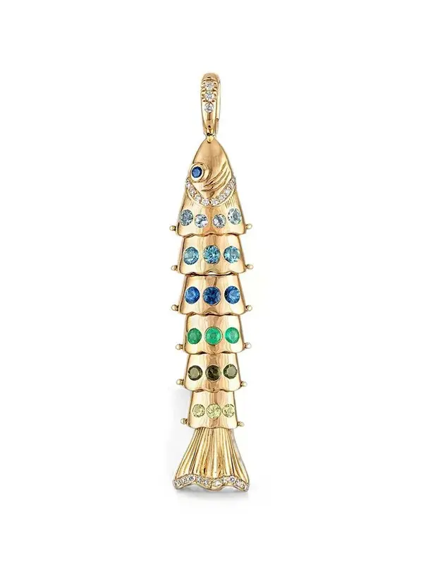 EDEN PRESLEY 14k Yellow Sapphire And Diamond Fish Motif Pendant