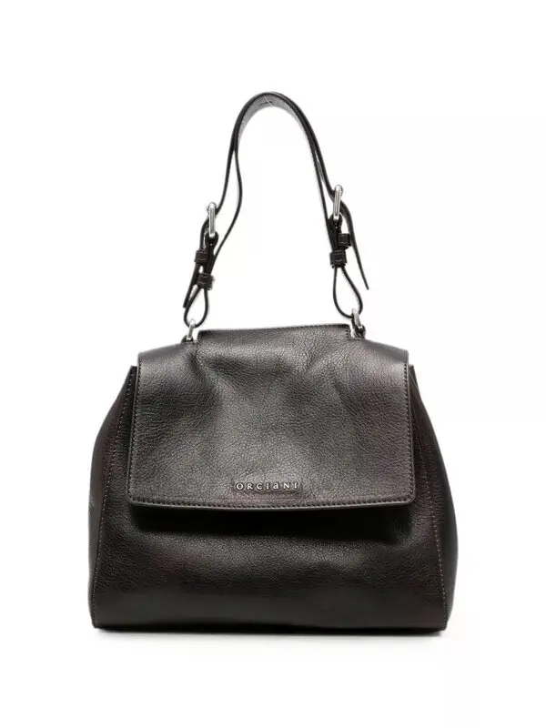 Orciani Sveva Grained Leather Foldover Tote Bag
