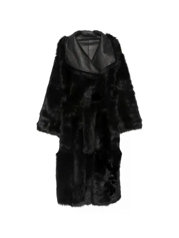 YVES SALOMON Shearling-trimmed Faux Fur Coat