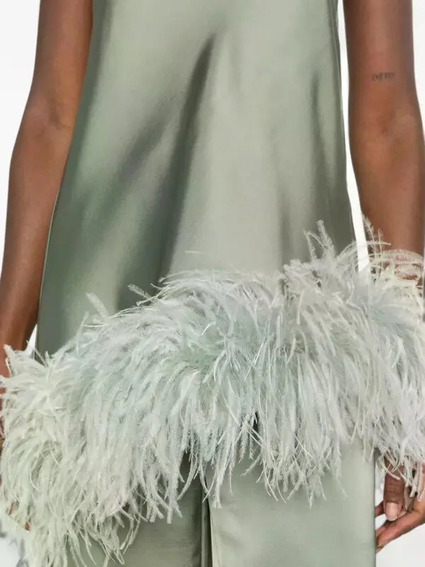 THE ARCHIVIA Co Ord Mia Ares Feather-trim Trousers Set
