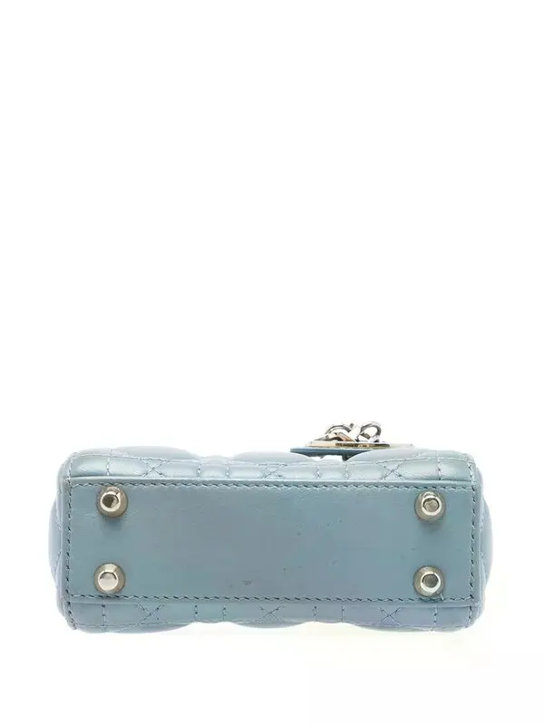 Dior Micro Lambskin Cannage Lady Satchel - Blue