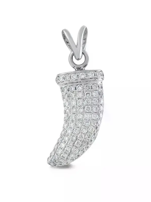 LB EXCLUSIVE 18k White Gold Diamond Horn Pendant
