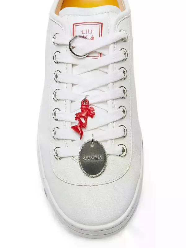 LILI CURIA June Leather Sneakers With Charm Detailing