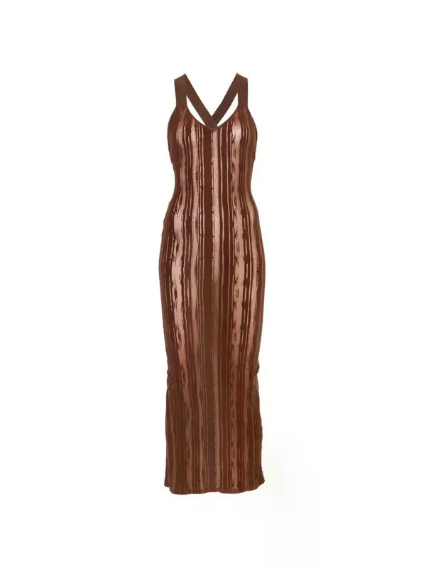 ROMEO GIGLI 1990s V-neck Sleeveless Midi Dress