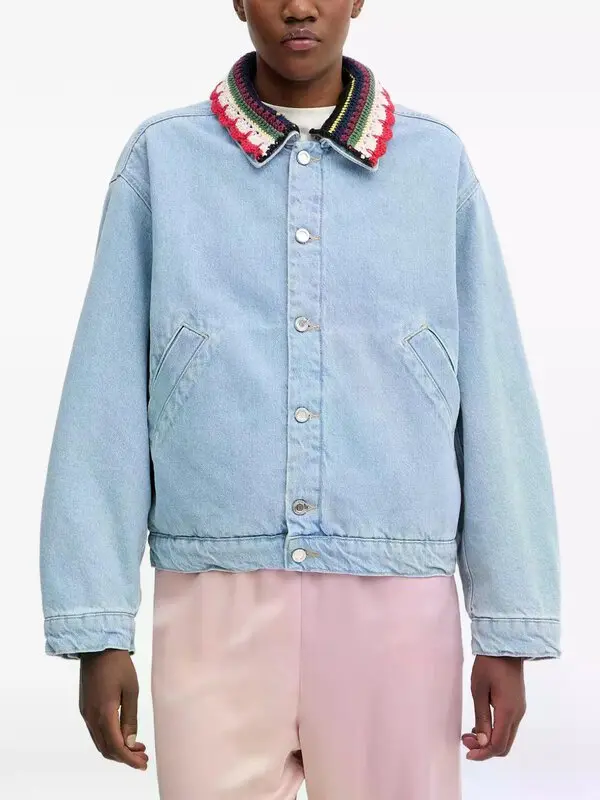 Stine Goya Crochet-trimmed Denim Jacket