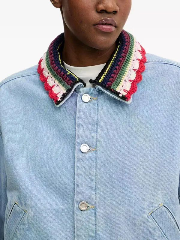 Stine Goya Crochet-trimmed Denim Jacket