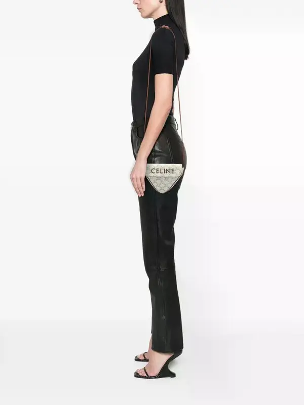Celine 2021 Triomphe Coated Canvas Triangle Crossbody Bag