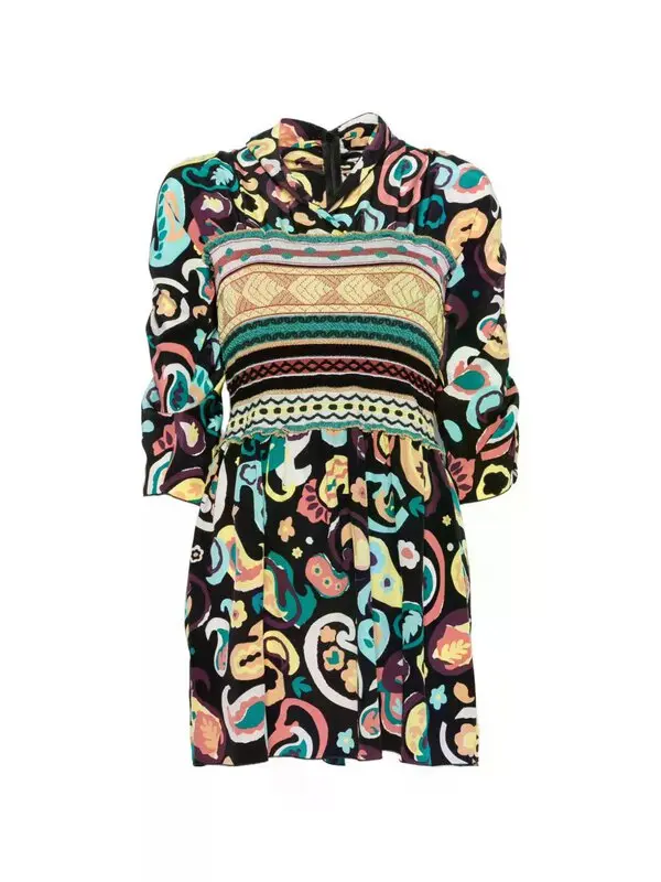 Missoni Abstract Print V-neck Mini Dress