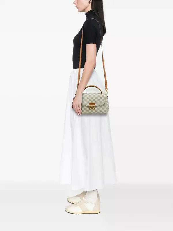 LOUIS VUITTON Damier Azur Croisette Satchel - White