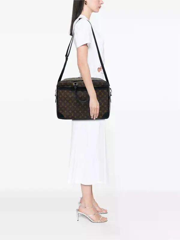 LOUIS VUITTON Monogram Macassar Porte Documents Voyage Gm Business Bag