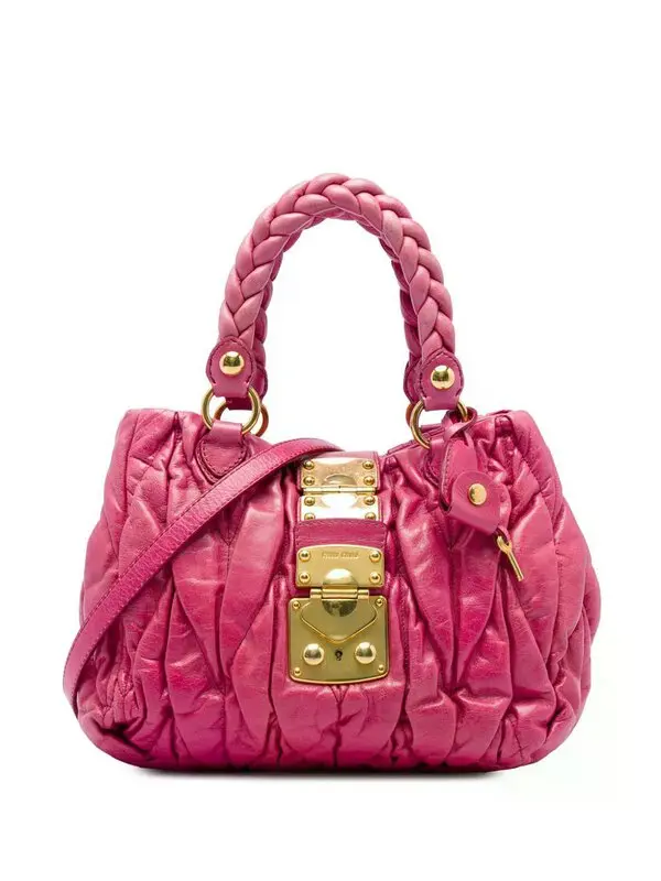 Miu Miu 2010 Matelasse Lambskin Coffer Satchel