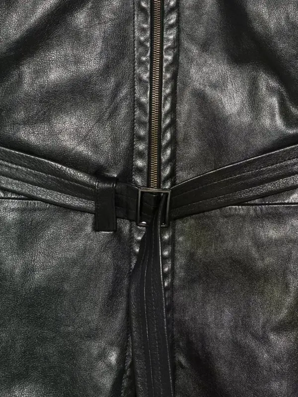 Gianfranco Ferre 1990s Leather Belted Coat