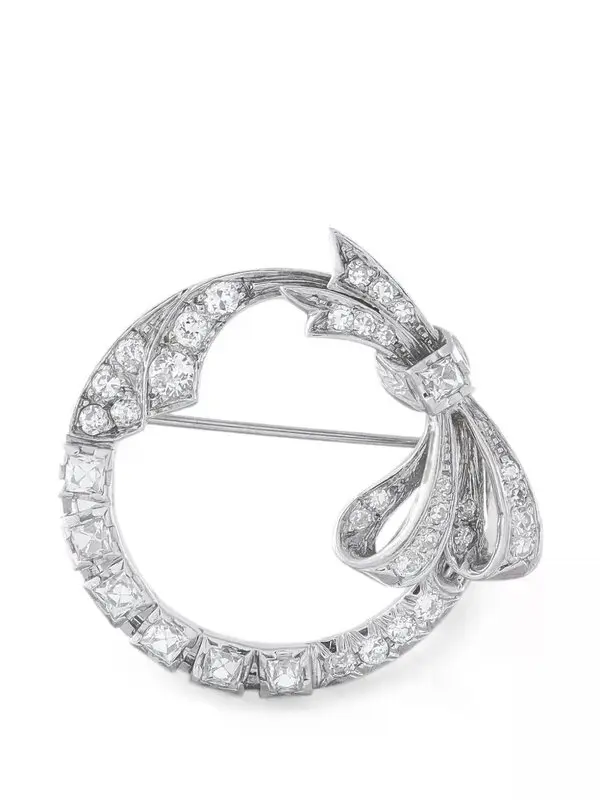 LB EXCLUSIVE 14k White Gold Diamond Brooch - Silver
