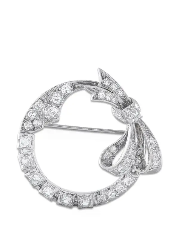 LB EXCLUSIVE 14k White Gold Diamond Brooch - Silver