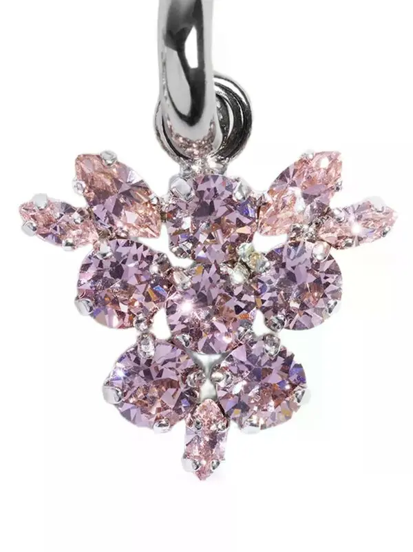 Simone Rocha Crystal Embellished Floral Motif Hoop Earrings