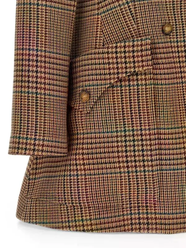 Etro Prince Of Wales Double-breasted Wool Coat