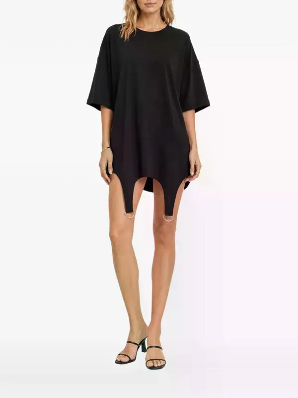 HAMZA Porto Oversized T-shirt With Silver-tone Ring Detail