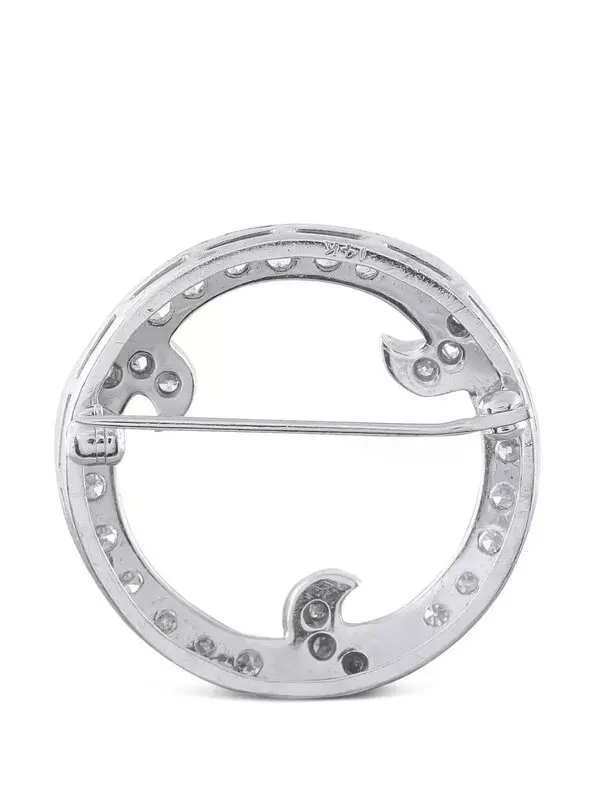 LB EXCLUSIVE Open Circle Diamond Brooch In White Gold
