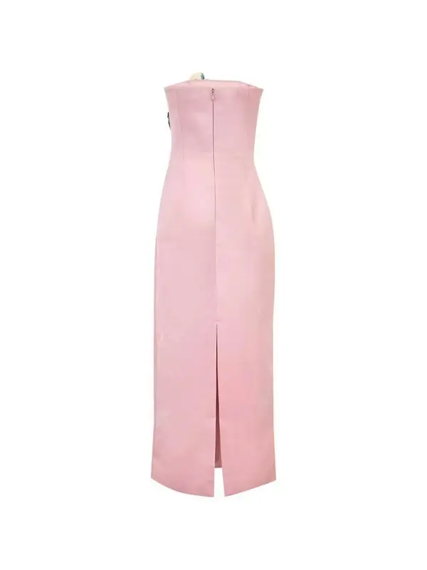 LEO LIN Rayna Floral-appliqué Bustier Maxi Dress
