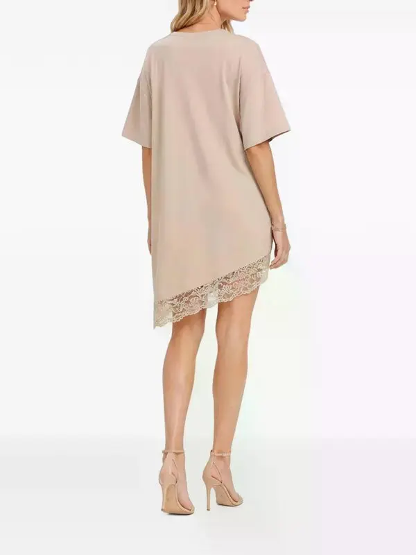 HAMZA Lace-trim Asymmetric Dress