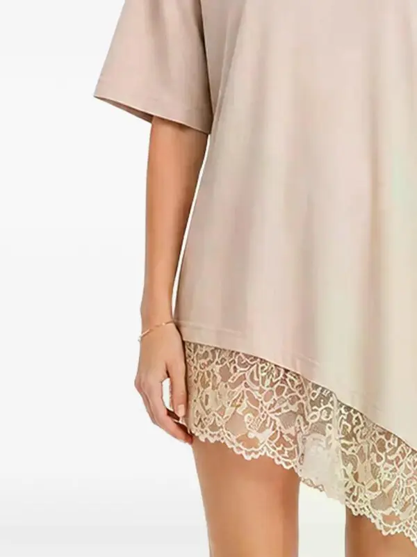 HAMZA Lace-trim Asymmetric Dress