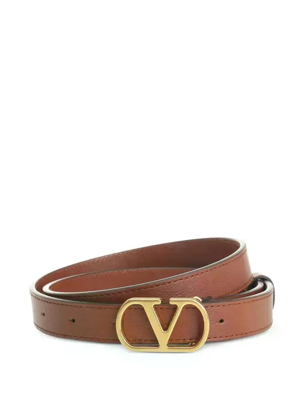 Valentino Garavani Vlogo Signature Leather Belt - Brown